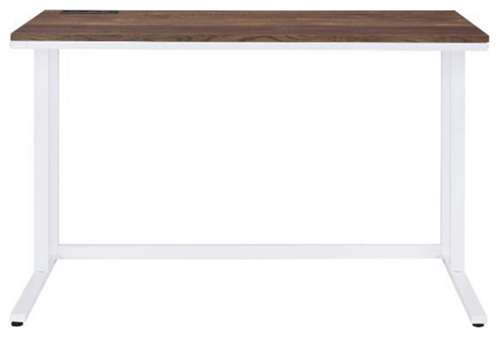 Built-in USB Port Writing Desk With Storage Drawer, Walnut ...