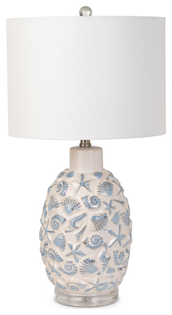 Jenny 26" Ceramic / Crystal Table Lamp, White and Blue, Set of 2 ...