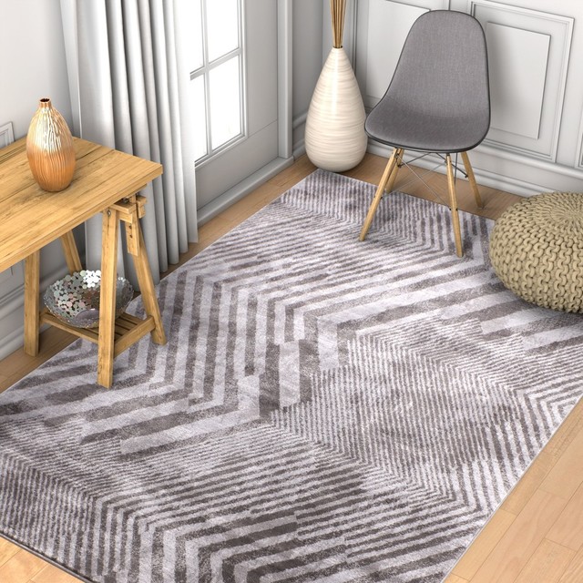 Well Woven London Amsterdam Modern Gray Area Rug, 3'11"x5'3 ...