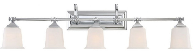 5 Light Transitional Bathroom Light Fixture Approved for Damp ...