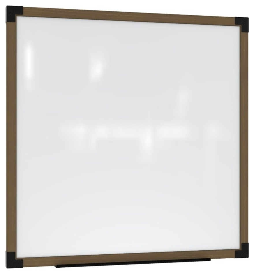 Ghent Prest Wall Whiteboard Magnetic Driftwood Oak Frame 4 x 4ft ...