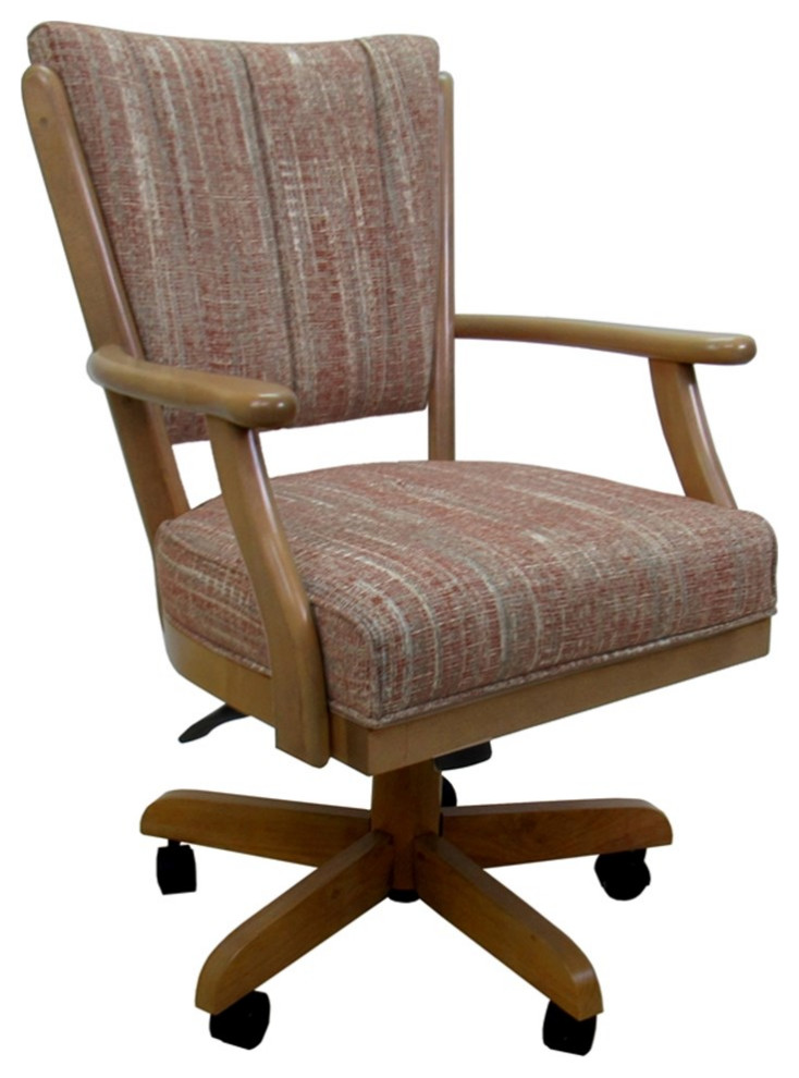 Pemberly Row 37" Contemporary Fabric Caster Dining Chair in Multi-Color ...