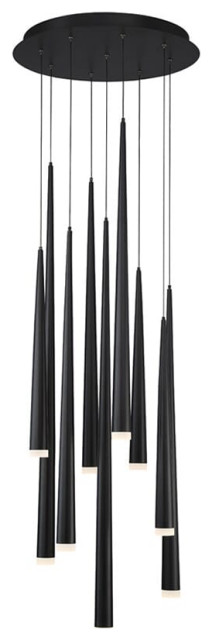 Modern Forms Cascade 9-Light 17" in Black, 17.000 - Modern - Pendant ...