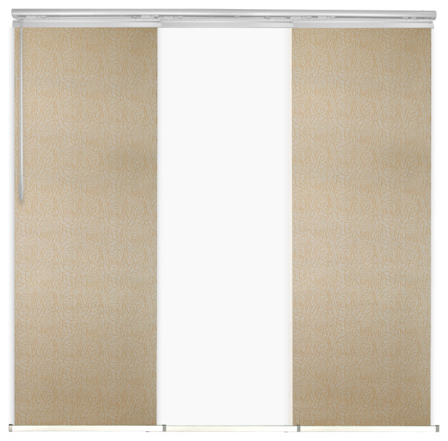 Navajo White-Raisa 3-Panel Track Extendable Vertical Blinds 36-66"x94 ...