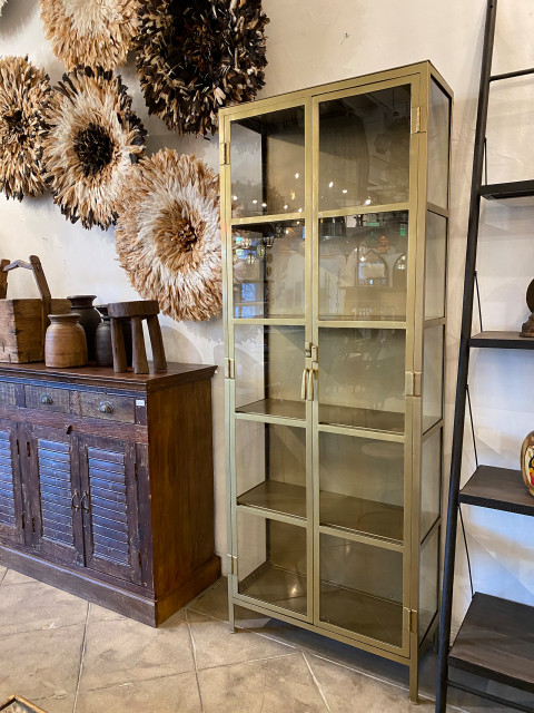 Brass Display Cabinet - Transitional - Display And Wall Shelves - by ...