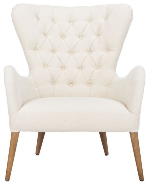 Laverne Contemporary Wingback Chair, Off White - Modern - Armchairs And ...