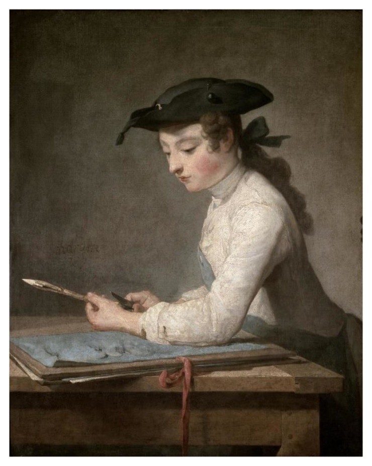 "Young Draftsman" Digital Paper Print by Jean-Baptiste-Sim on Chardin ...