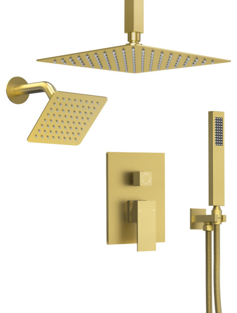 Dual Heads 3-Functions Shower System With Pressure Balancing Rough-In ...