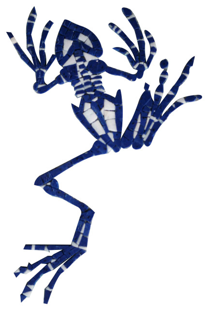 Frog Skeleton - Marble Mosaic Art, 10" x 15" - Contemporary - Tile ...