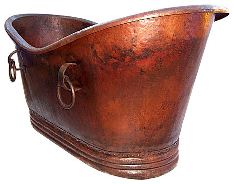 Hammered Copper Bath Tub, 35" W x 70" L x 35" H - Rustic - Bathtubs ...