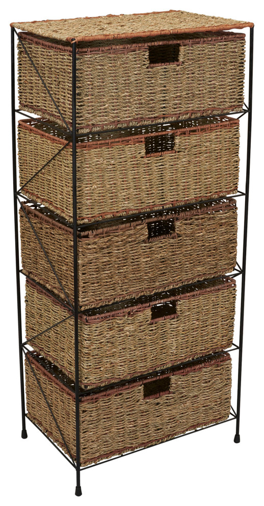 5 Drawer Seagrass Wicker Storage Unit - Tropical - Dressers - by ...