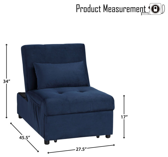 Versatile Sleeper Chair, Velvet Seat With Click Clack Mechanism ...