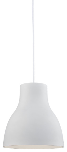 Cradle Single Lamp Pendant, White, 13"Dx14"H, 13"Dx14"H - Transitional ...