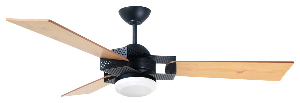 Vento Netto LED Indoor Ceiling Fan With Light Kit, Matte Black, 54 ...