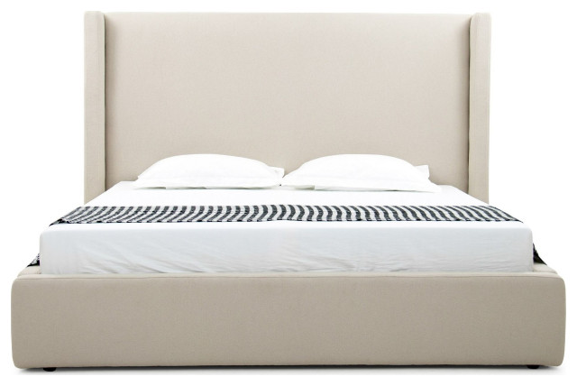 Modrest Byrne Modern Beige Fabric Bed - Modern - Platform Beds - by Vig ...