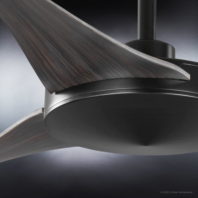 Luxury Modern Ceiling Fan, Midnight Black - Transitional - Ceiling Fans ...