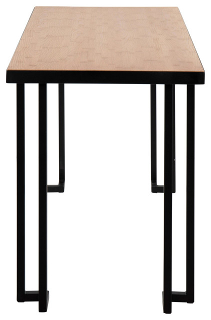 Roman Desk, Black Steel, Natural Wood - Contemporary - Desks And ...
