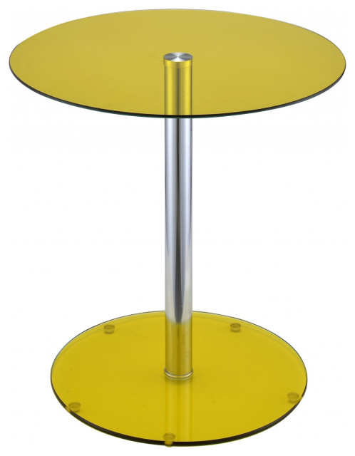 Yellow Glass Double Sphere Side Table - Contemporary - Side Tables And ...