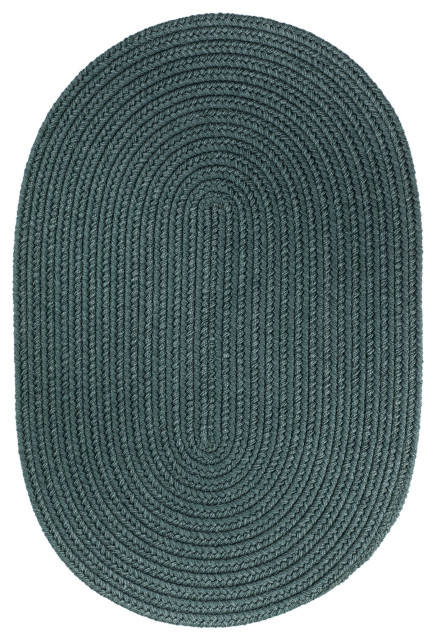 Maui Braided Solid Green Rug, 7'x9' Oval - Contemporary - Outdoor Rugs ...