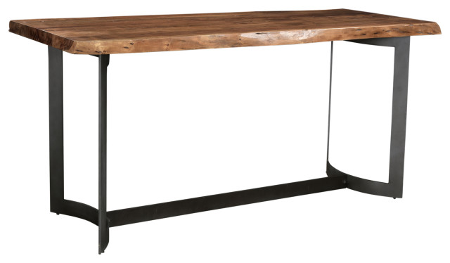 80 Inch Counter Table Smoked Brown Industrial - Industrial - Indoor Pub ...