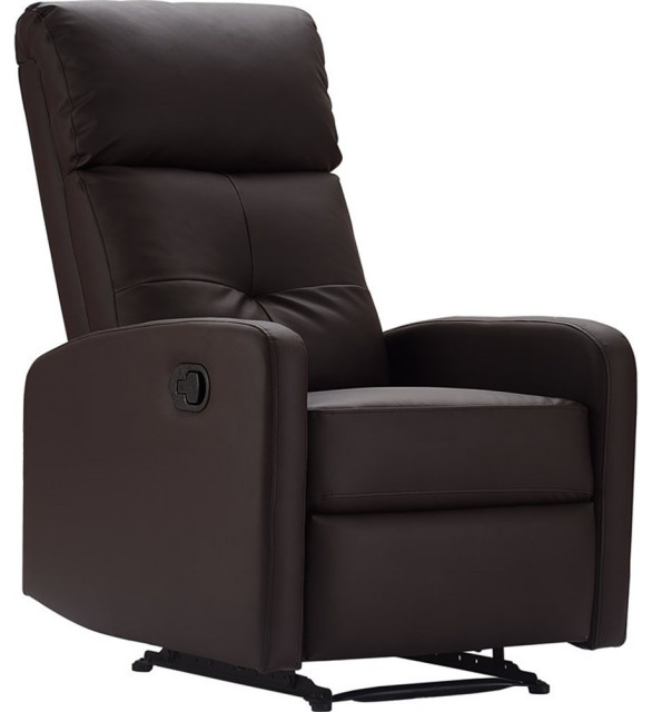 ClickDecor Henderson Leather Recliner Chair Dark Brown - Recliner ...