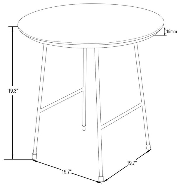 Rossmore Mid Century Modern Round Side Table With Black Steel Frame ...