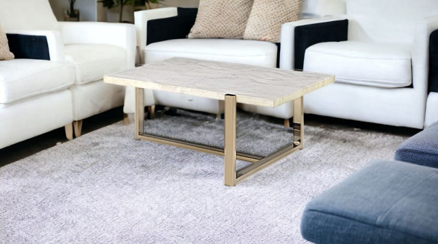 43" X 26" X 18" Chrome And White Metal Tube Coffee Table - Contemporary ...