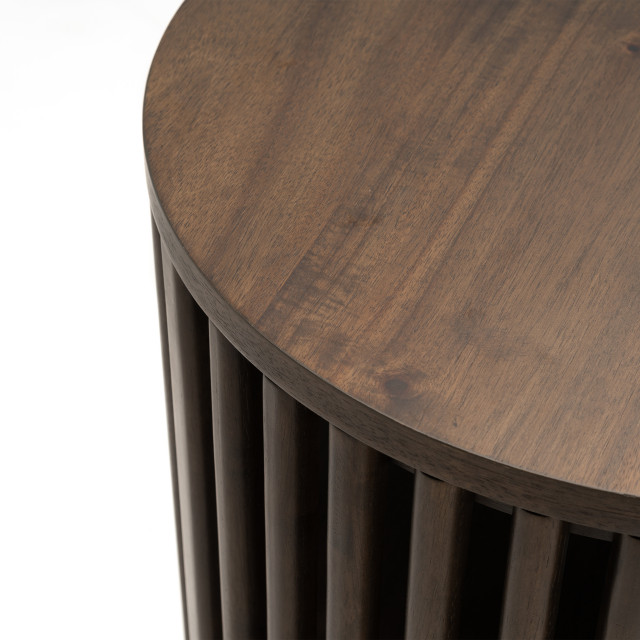 Sierra Low Side Table, Acacia with Dark Stained Finish - Midcentury ...