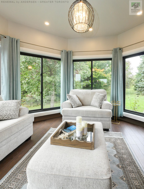 Black Sliding Windows in Fabulous Living Room - Renewal by Andersen ...