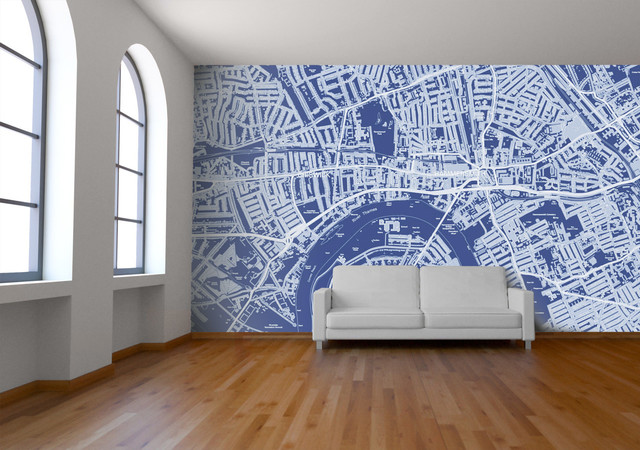 Custom Area Map wallpaper - Other - by Wallpapered | Houzz