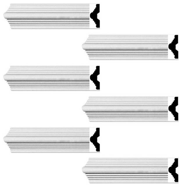 Crown Molding White Urethane Alden Simple Design 6 Pieces Totaling 564 ...