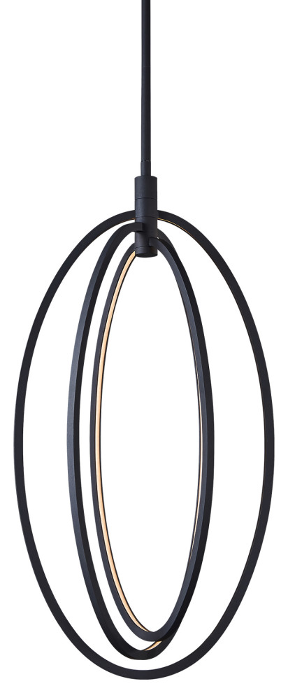 Radium 19" ETL Certified Integrated LED Ceiling Fixture, Black - Modern ...