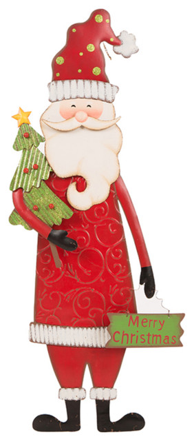 Metal Snowman & Santa Yard Stake or Standing/Wall Decor, 2-Piece Set ...