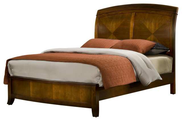 Viven 5PC Queen Bed, Nightstand, Dresser, Mirror & Chest Set in Spice ...