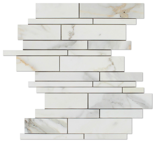 10"x12.63" Calacatta Gold Italian Calcutta Marble Honed Random Strip ...