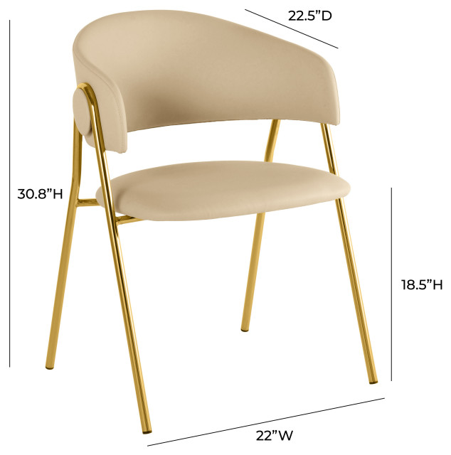 Lara Cream Vegan Leather Dining Chair by Inspire Me Home Decor, Set of ...