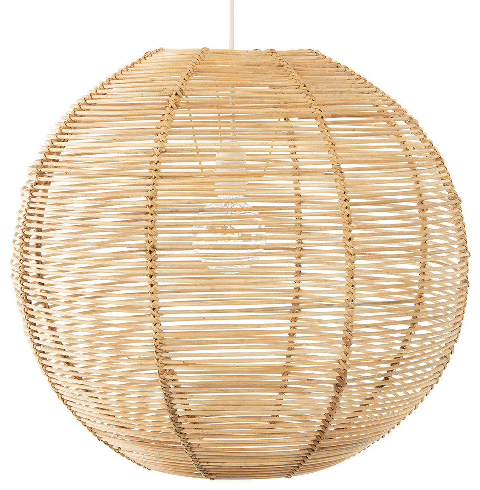 Palau Continuous Weave Wicker Ball Pendant Lamp, Large, Natural ...