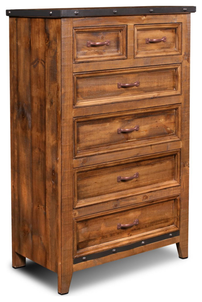 Bandit Brown Chest of Drawers, 35.75x17.5x56 - Rustic - Dressers - by ...