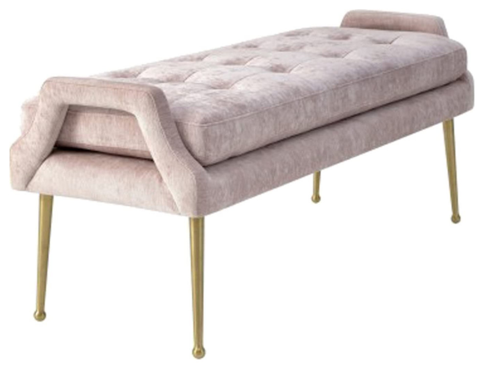 Modern Velvet Bench, Wood - Traditional - Upholstered Benches - by ...