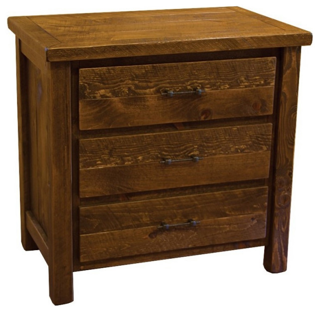 Barnwood Style Timber Peg 3-Drawer Chest - Farmhouse - Accent Chests ...