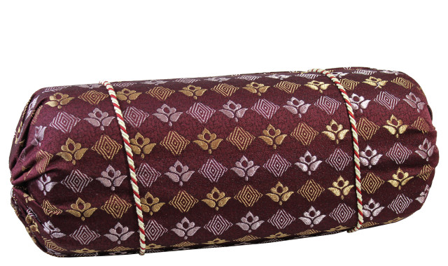 Natural Geo Purple/Gold Gao Takiya Bolster Pillow, Set of 2, 28x11x11 ...