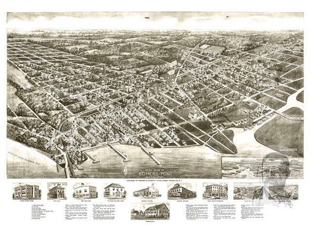 Old Map of Somers Point New Jersey 1925, Vintage Map Art Print, 18"x24 ...