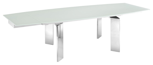 Astor Manual Dining Table with Stainless Base and White Top ...