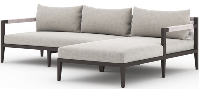 Shawna Bronze 2-Piece Outdoor Sofa Right Arm Facing - Beach Style ...