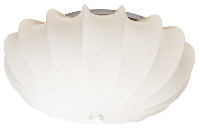 White Scalloped Ceiling Lamp XL, DF Shem - Contemporary - Flush-mount ...