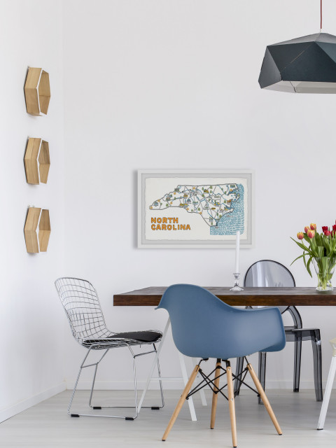 "North Carolina Tourist Map" Framed Painting Print, 18x12 ...