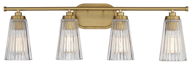 Chantilly 4-Light Bathroom Vanity Light, Warm Brass - Transitional ...