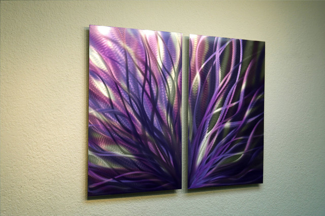"Radiance Purple" Metal Wall Art by Miles Shay, 2-Piece Set - Modern ...