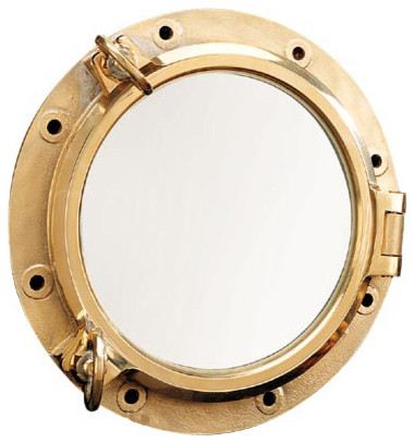 11.5" Heavy Duty Brass Porthole Window, 21" - Beach Style - Wall ...