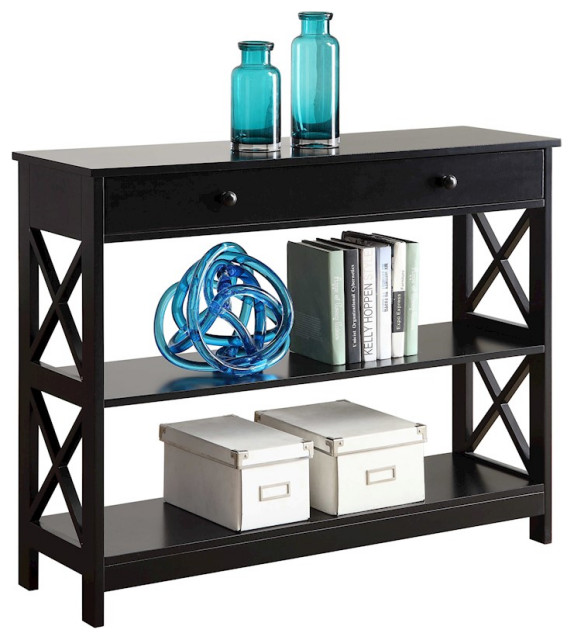Convenience Concepts Oxford 1 Drawer Console Table, Black ...
